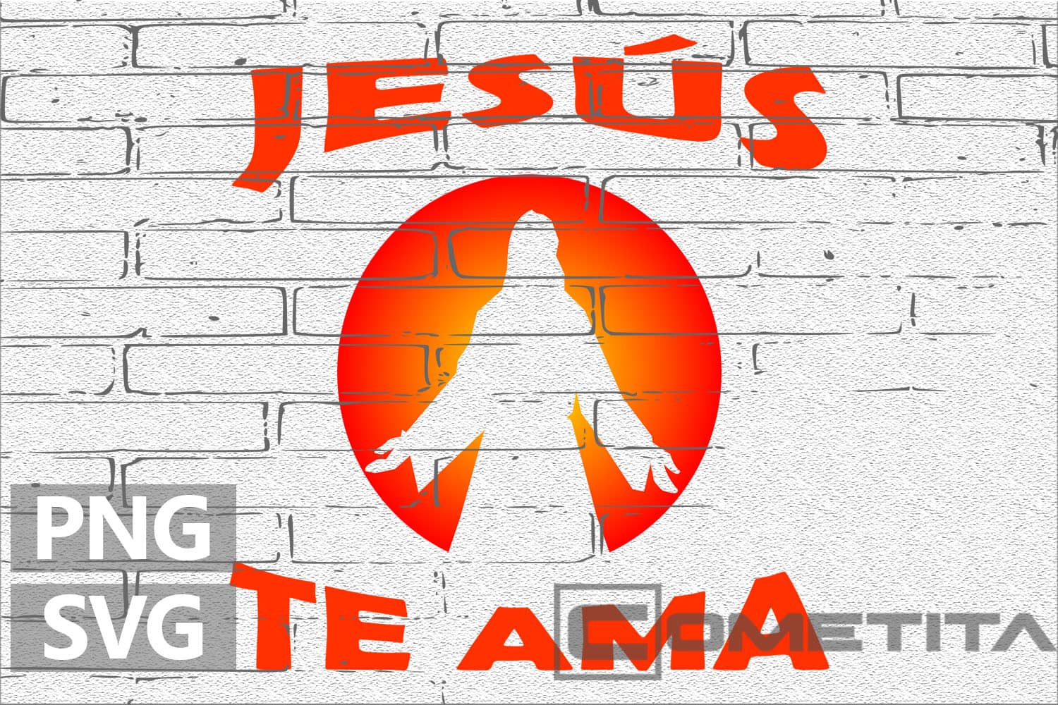 Jesús te Ama – Gráfico Vector Religioso - Cometita — ¡Único & Épico!